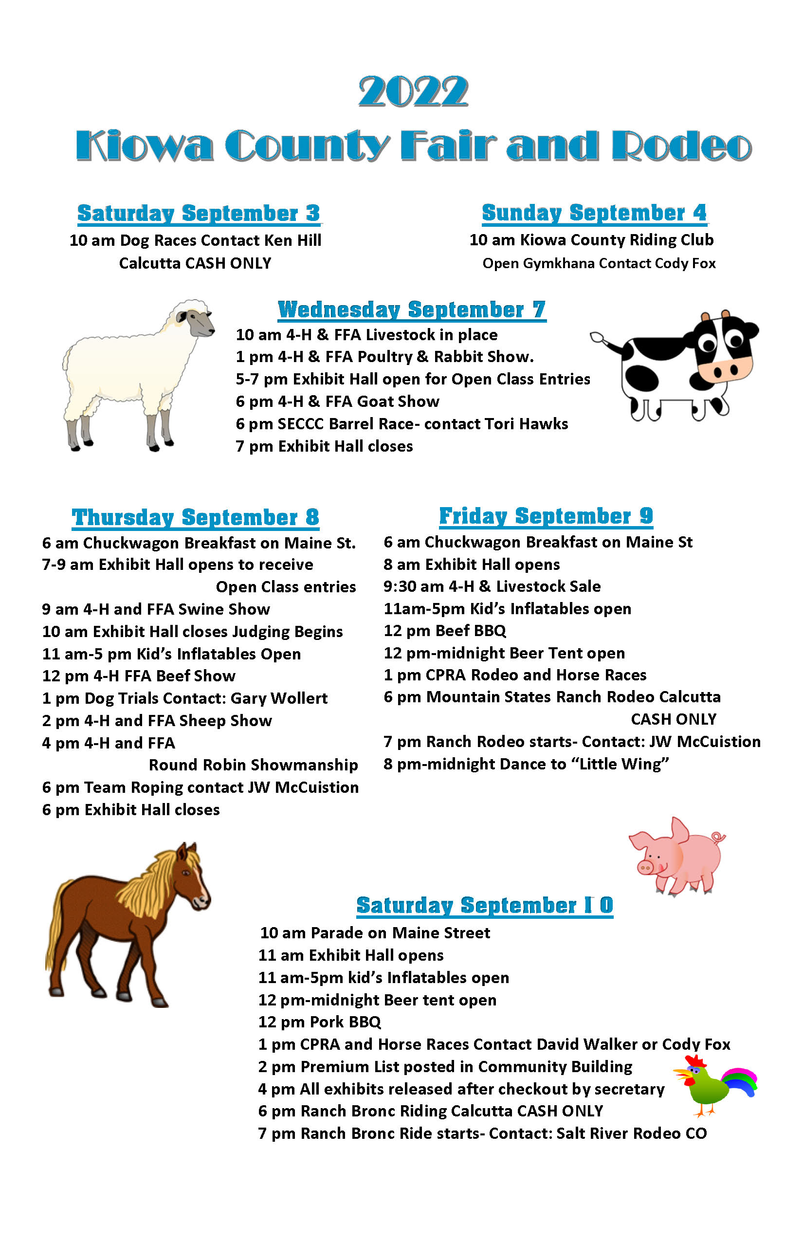 2022 Kiowa County Fair Schedule | Kiowa County Press - Eads, Colorado ...